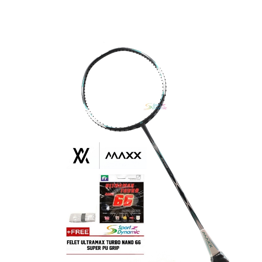 MAXX EXTREME POWER (TURQUOISE) BADMINTON RACKET (FREE 100% ORIGINAL ...