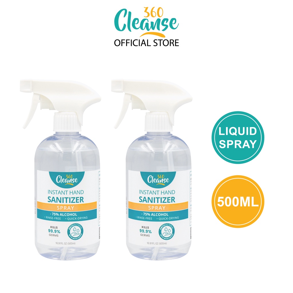 Cleanse360 Hand Sanitizer 75% Alcohol [Liquid / Spray- 500ml] [Ethanol ...
