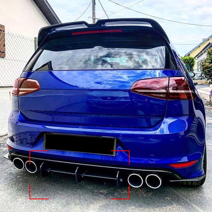 For 2014--2016 VW Golf MK7 R Rline Rear Bumper Diffuser Spoiler Lip ...