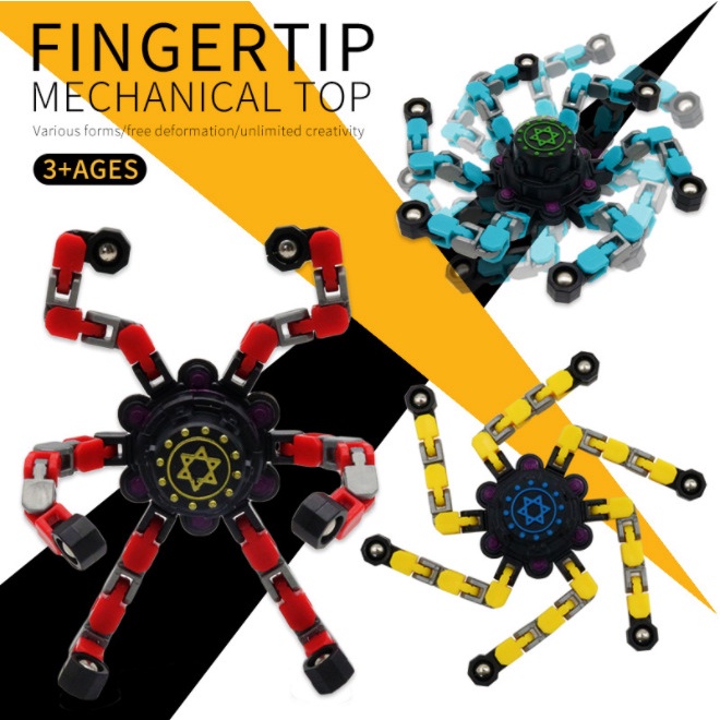 Rotary gyro toy for children DIY deformable chain anti stress finger ...