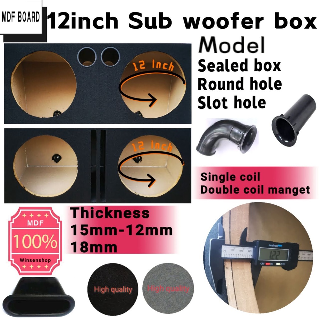 ALI Sub woofer box 12 inch carpet ,1inch-15mm speaker box carpet set ...