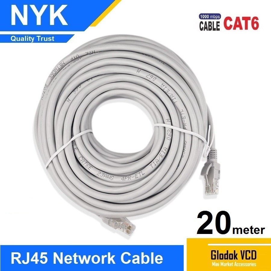 Nyk UTP Cat6E Lan Cable 20m Internet Ethernet Cable | Shopee Malaysia