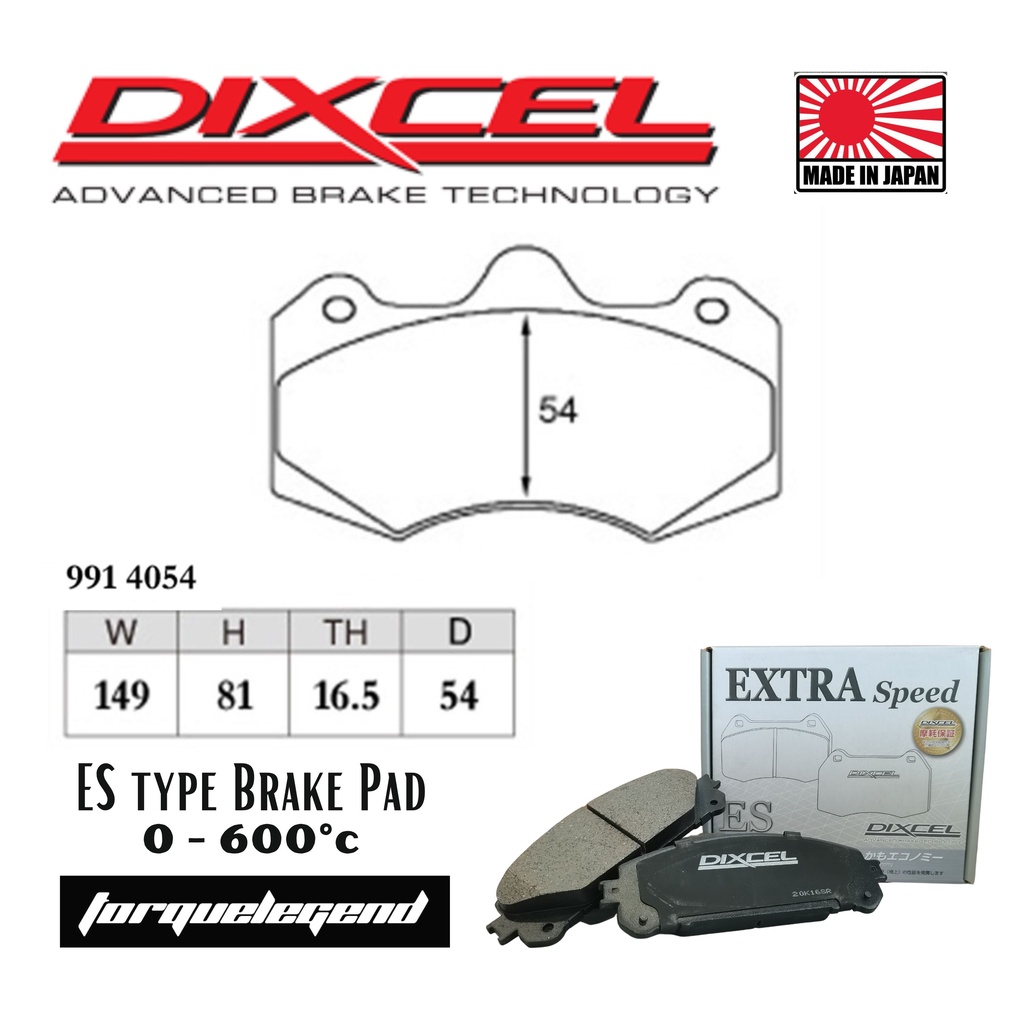 (BRAKE PAD FOR CALIPER AP RACING CP9040/CP7040 54mm) DIXCEL ES Type 0 ...