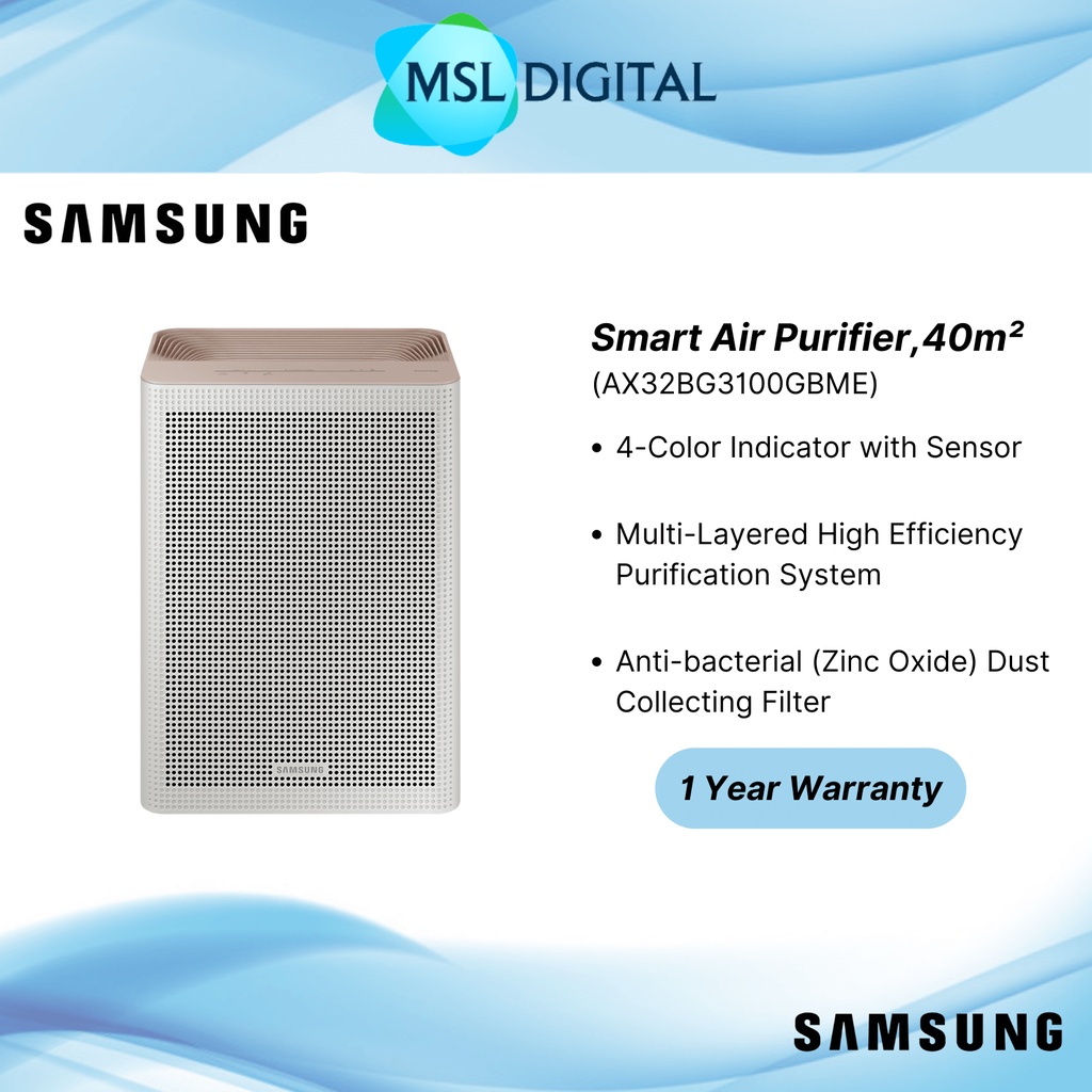 Samsung Smart Air Purifier 40m² Wi-Fi | Multi-layered purification ...