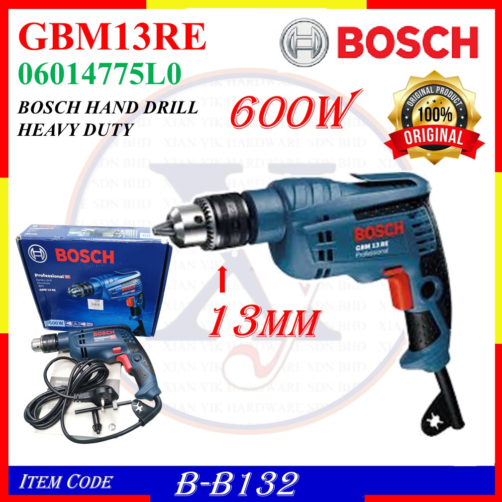 B-B132 GBM13RE BOSCH HAND DRILL 13mm x 600w~ HEAVY DUTY 06014775L0 ...