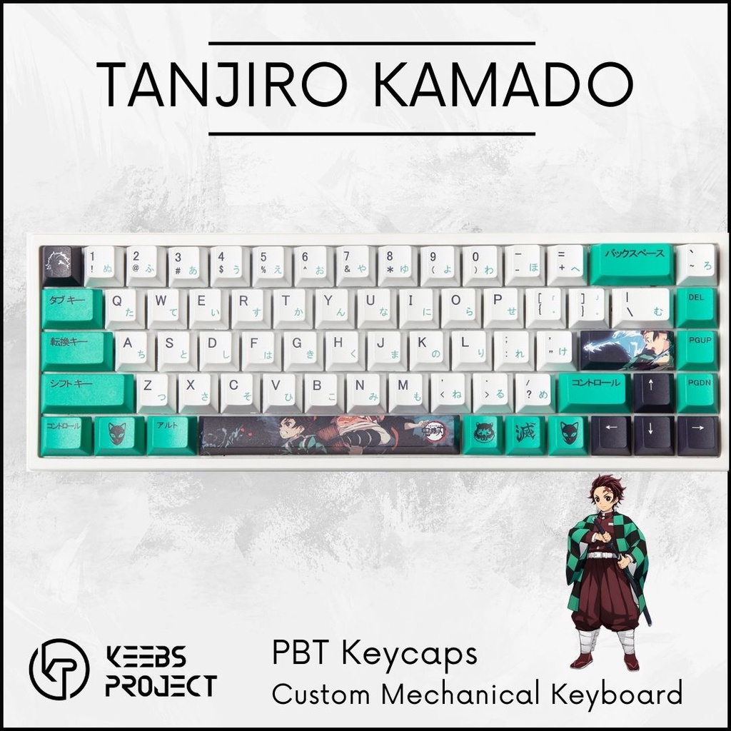 [READY STOCK] Demon Slayer Tanjiro Kamado Anime PBT Keycap Set for ...