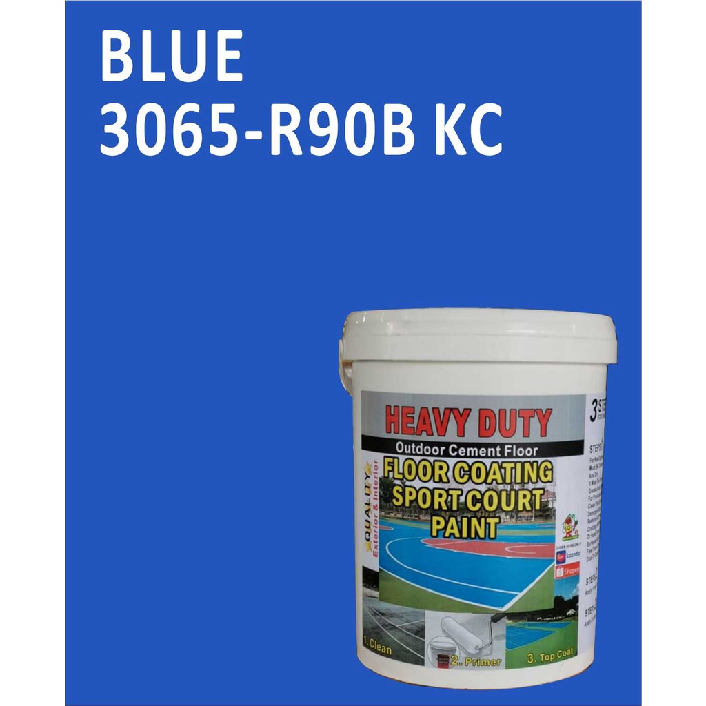 3065-R90B KC BLUE ( 5L ) HEAVY DUTY CEMENT FLOOR COATING / SPORT COURT ...