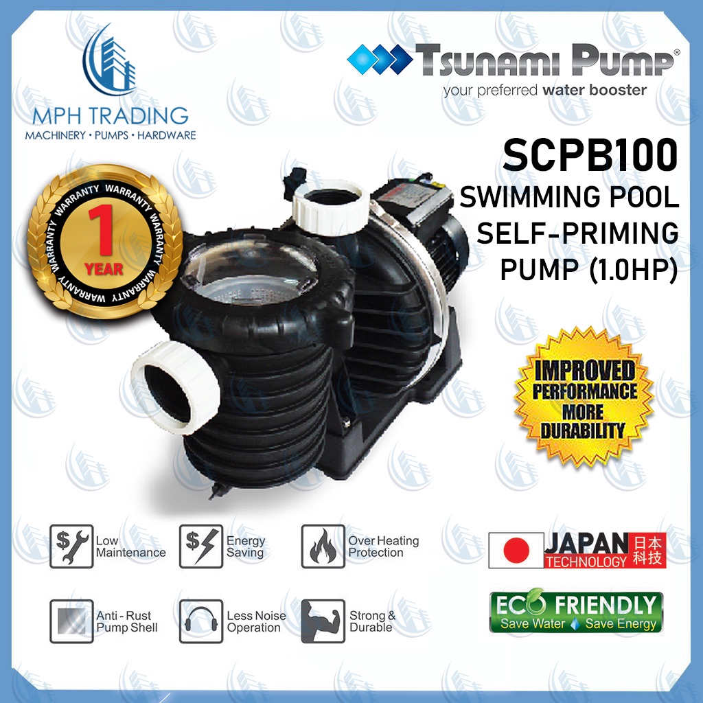 Tsunami SCPB100 SCPB200 SCPB300 Swimming Pool Self-Priming Water Pump 1 ...