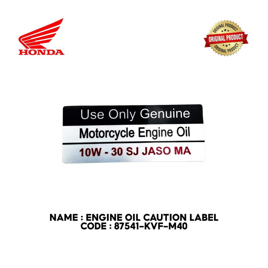 HONDA EX5 / EX5 DREAM Sticker Engine Oil Caution Label 87541-KVF-M40 ...