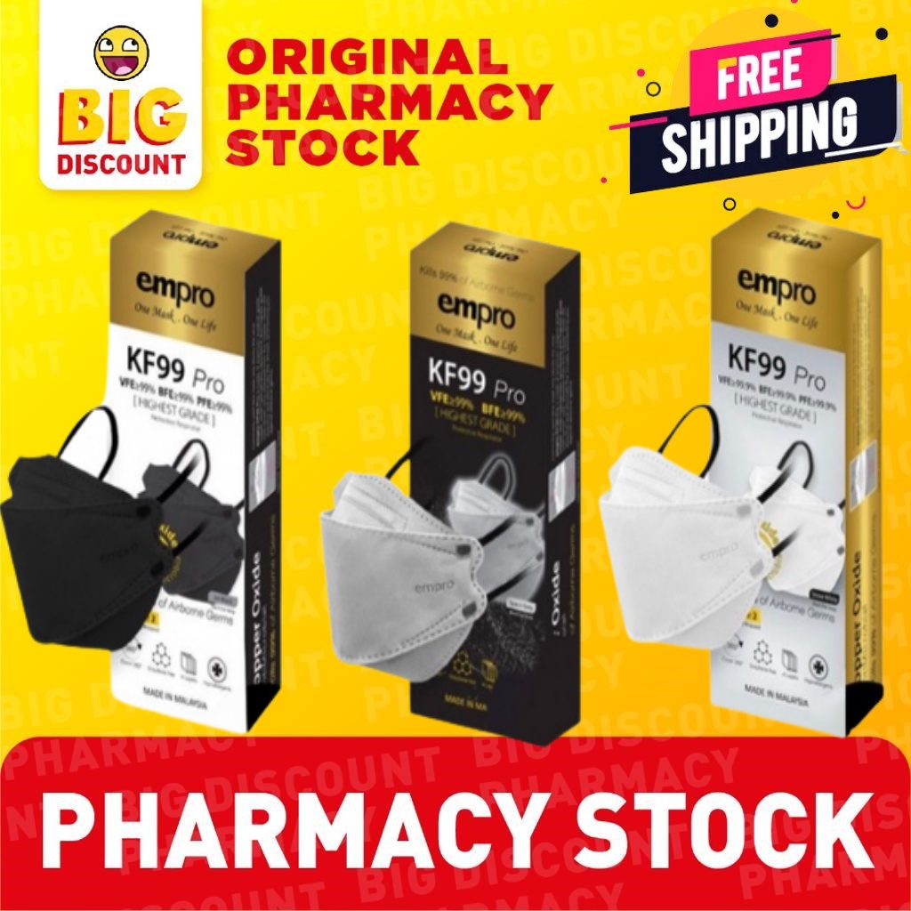 EMPRO RESPIRATOR KF99 PRO COPPER OXIDE ANTIMICROBIAL FACE MASK (10'S ...