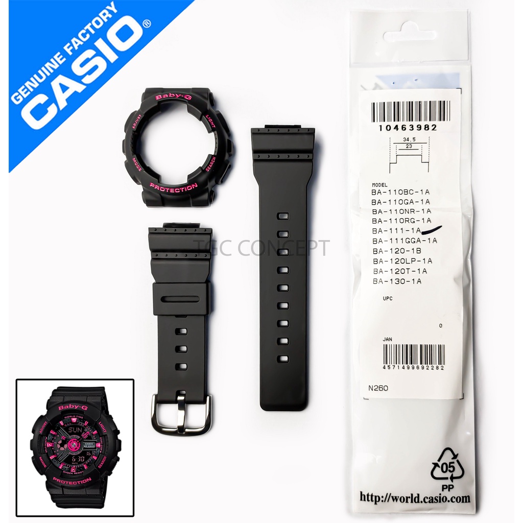 ORIGINAL BAND & BEZEL REPLACEMENT PARTS FOR BABY-G WATCH BA-111-1A ...