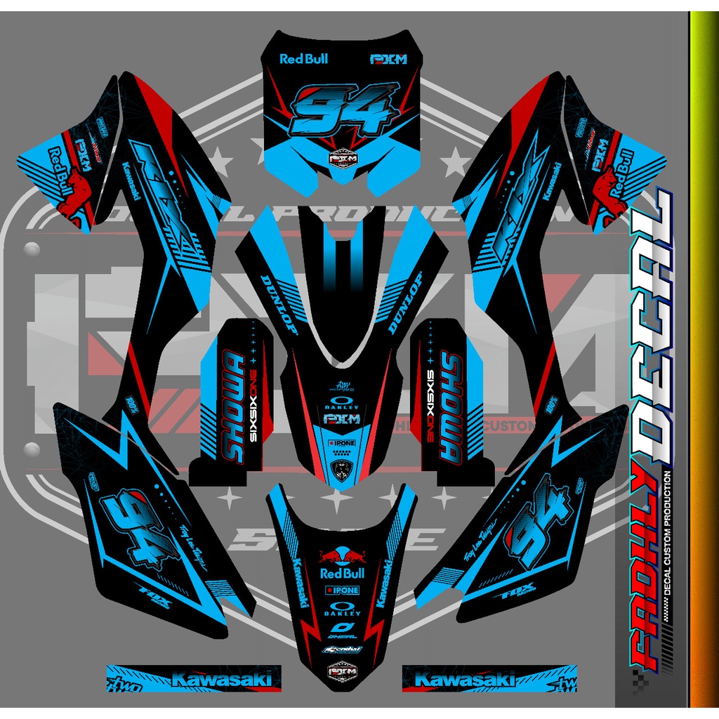 MERAH HITAM Decal KLX BF/G/Extreme Red Blue STABILO Black (decal Can Be ...