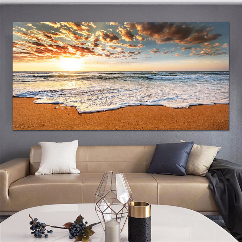 Modern Seascape and Landscape Painting Canvas Frameless Frameless ...
