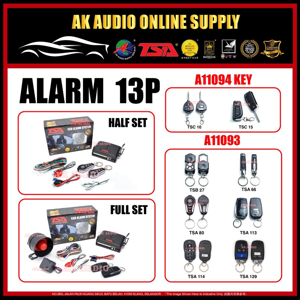 TSA 13P Pin 333P Car Hi-end Alarm System For Universal Car | Shopee ...