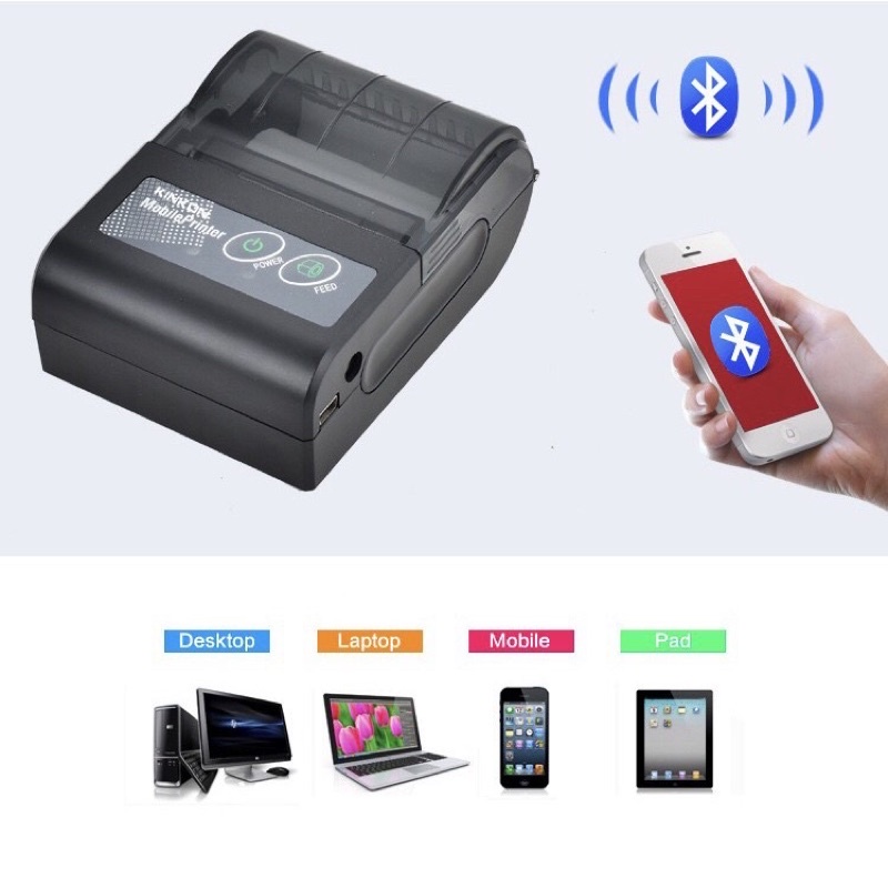 58mm Bluetooth Thermal Printer portable black printer topup Payhere POS Business Restaurant ...