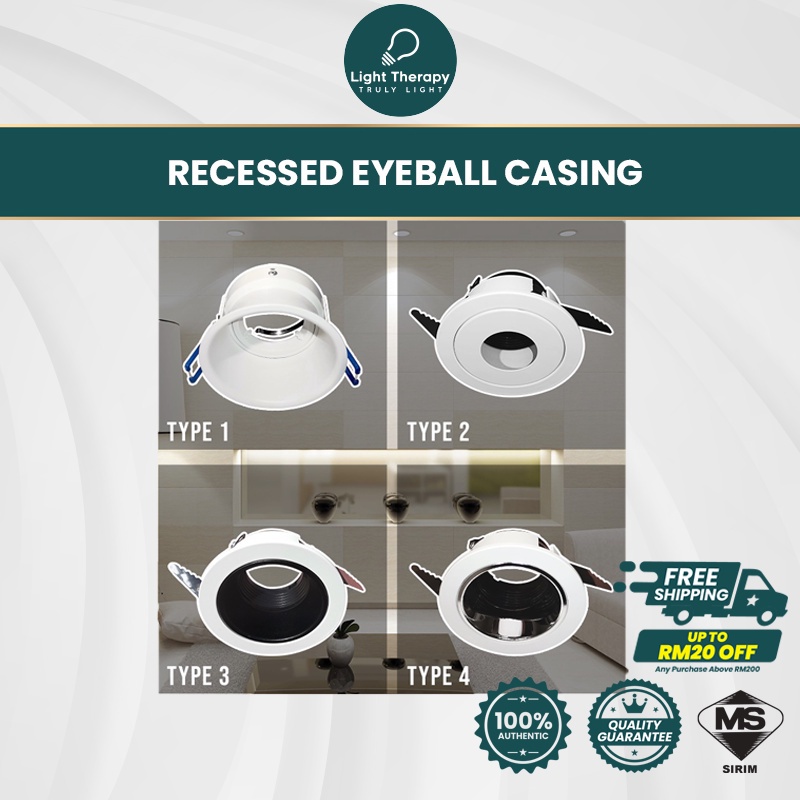 Recessed Eyeball Casing Deep Cut Recessed Downlight Spotlight Display ...