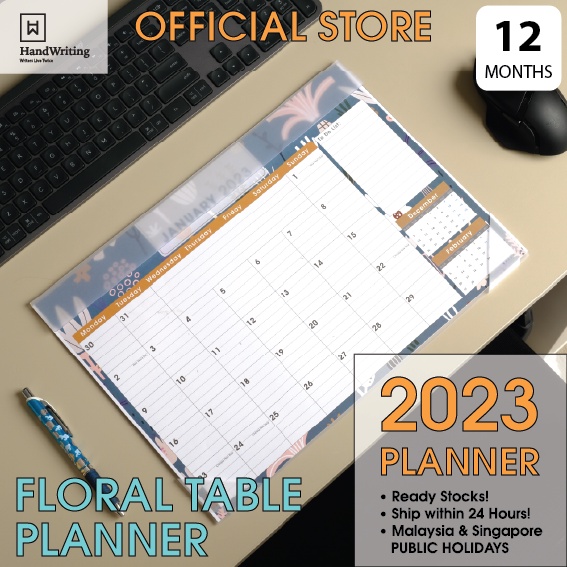 Handwriting 2023 Floral Monthly Table Planner MTHC-X | Shopee Malaysia