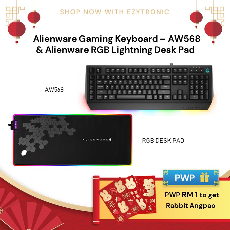 Dell Alienware Gaming Keyboaard & RGB Lightning Desk Pad AW568 | Shopee ...