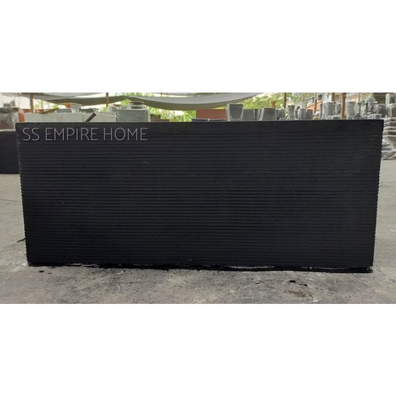 ROSO CS17 Black Rectangle Planter Box Cement Heavy Duty Flower Pot Pasu ...