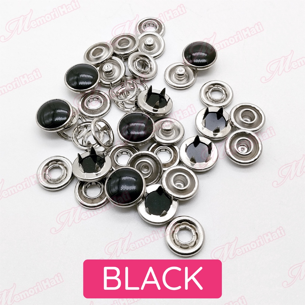 10 sets 12mm Butang Ketip Besi METAL / Snap Buttons Fastener Press Stud ...