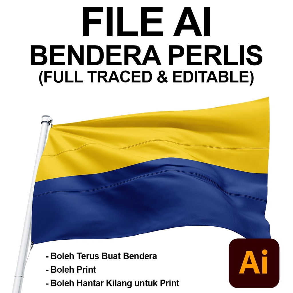 Bendera Perlis File Illustrator I File AI I Photoshop I Template ...