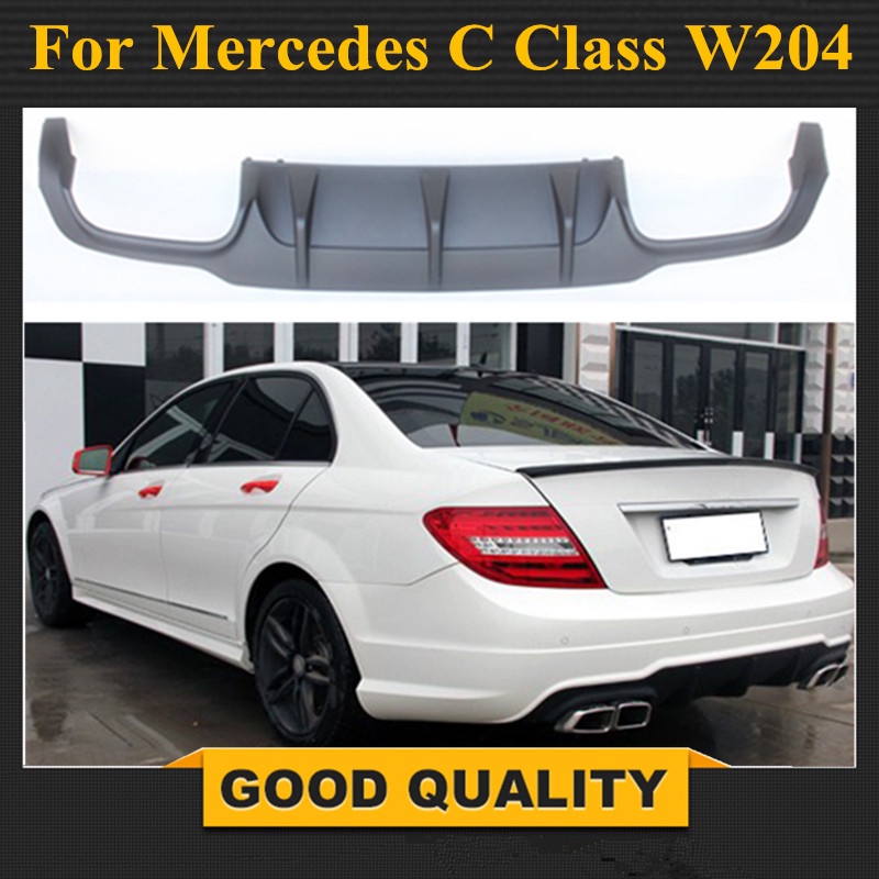Mercedes c63 style w204 PP plastic rear bumper lip diffuser for 2011 ...