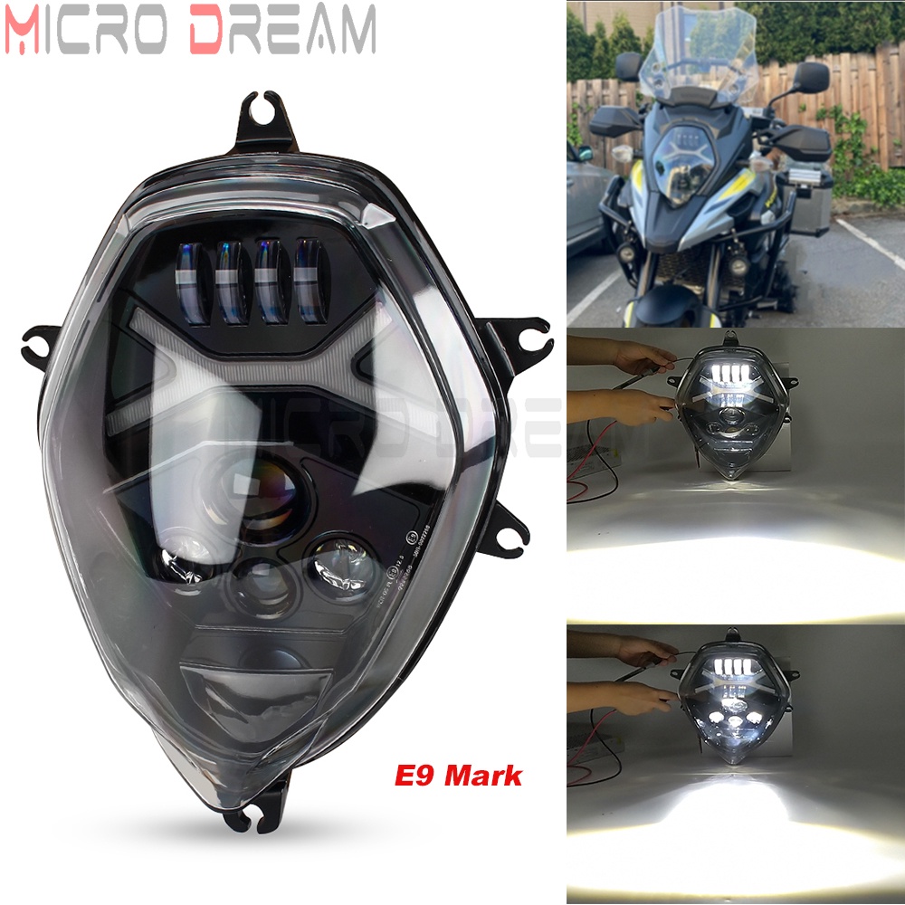 12V LED Projector Replace Headlight For SUZUKI V-Strom DL1000 DL650 ...