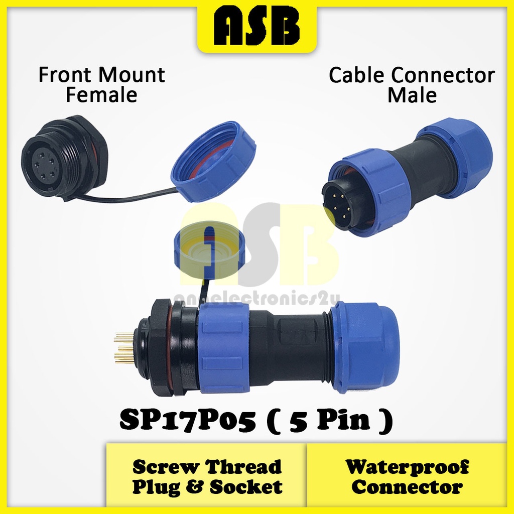 (1pc) SP17 Series IP68 17MM Waterproof Connector ( Screw Thread Plug ...