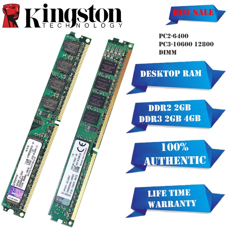 New Kingston Value RAM DDR3 DDR2 800MHz 1333MHz 1600MHz PC3-10600 12800 4GB 2GB | Shopee Malaysia