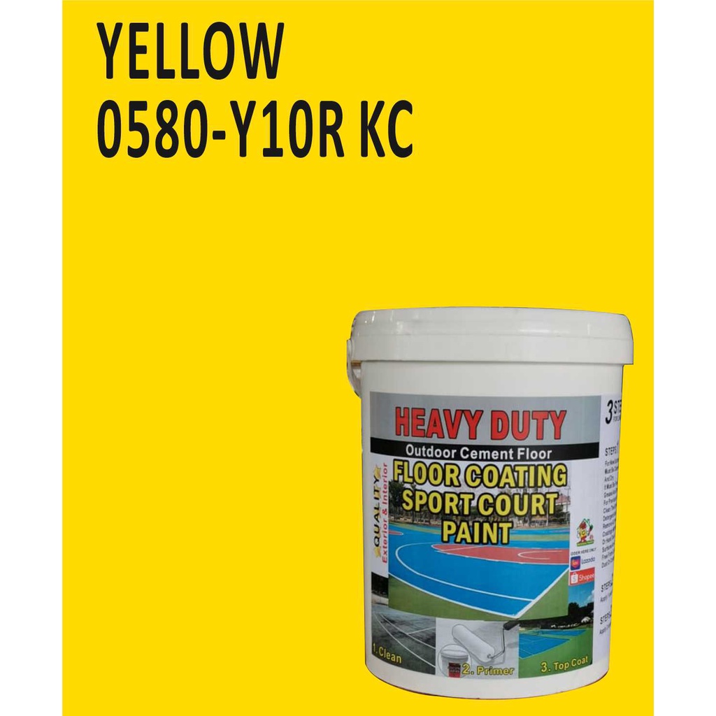 0580-Y10R KC YELLOW ( 5L ) HEAVY DUTY CEMENT FLOOR COATING / SPORT ...