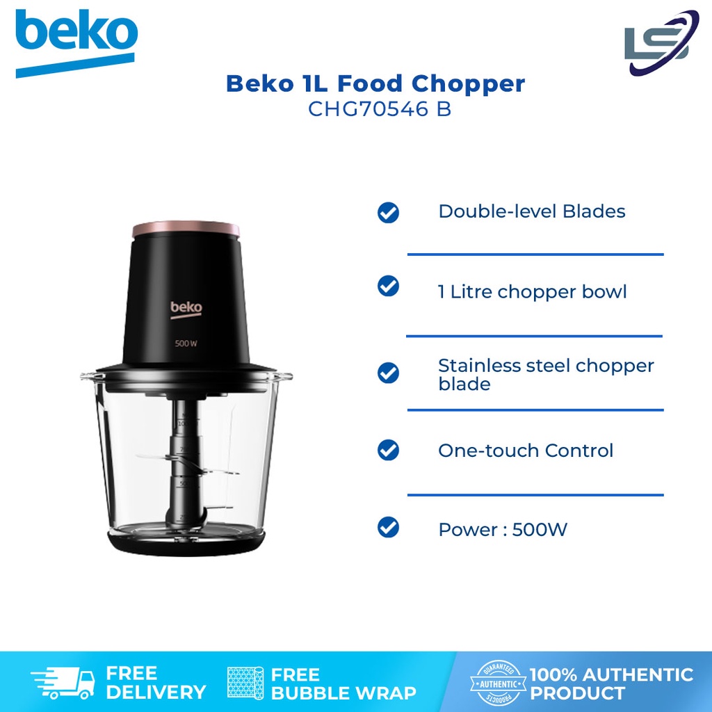 BEKO 1L Food Chopper CHG70546 B | Double-level Blades | Stainless Steel ...