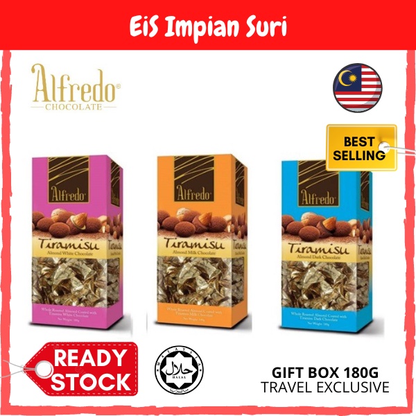 (Ready Stock!!!) Alfredo Tiramisu Dark/White/Milk Chocolate 180G Box ...