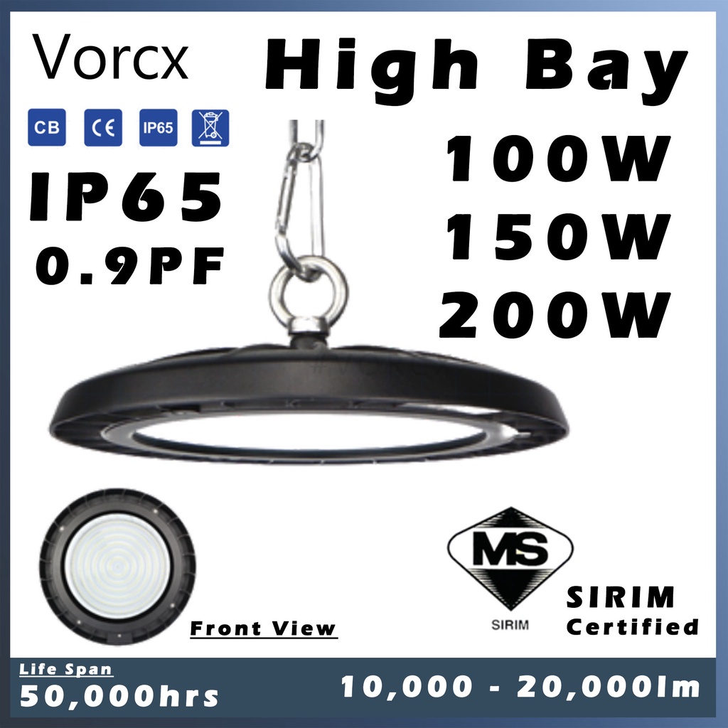 [ SIRIM Certified ] EB IP65 Weatherproof LED High Bay UFO 100W 150W 200W | Shopee Malaysia