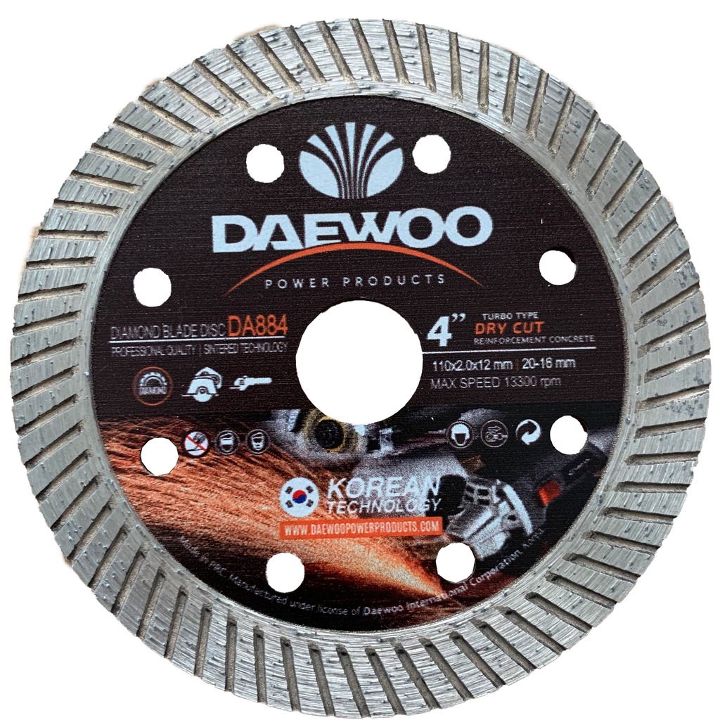 DAEWOO DA884 4” TURBO Type Diamond Cutting Blade Disc | Shopee Malaysia