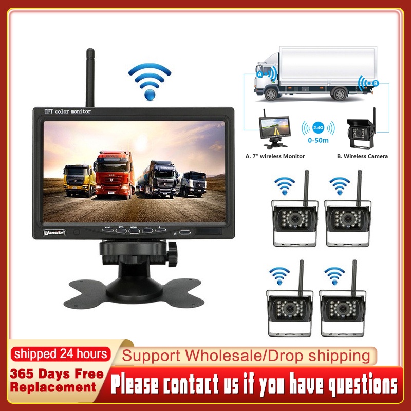 Wireless Reverse Camera 7 inch LCD Monitor HD Rear View Camera For ...