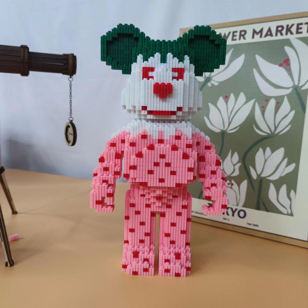 Building Toys Strawberry Clown Gloomy Bear Building Blocks Assembly ...