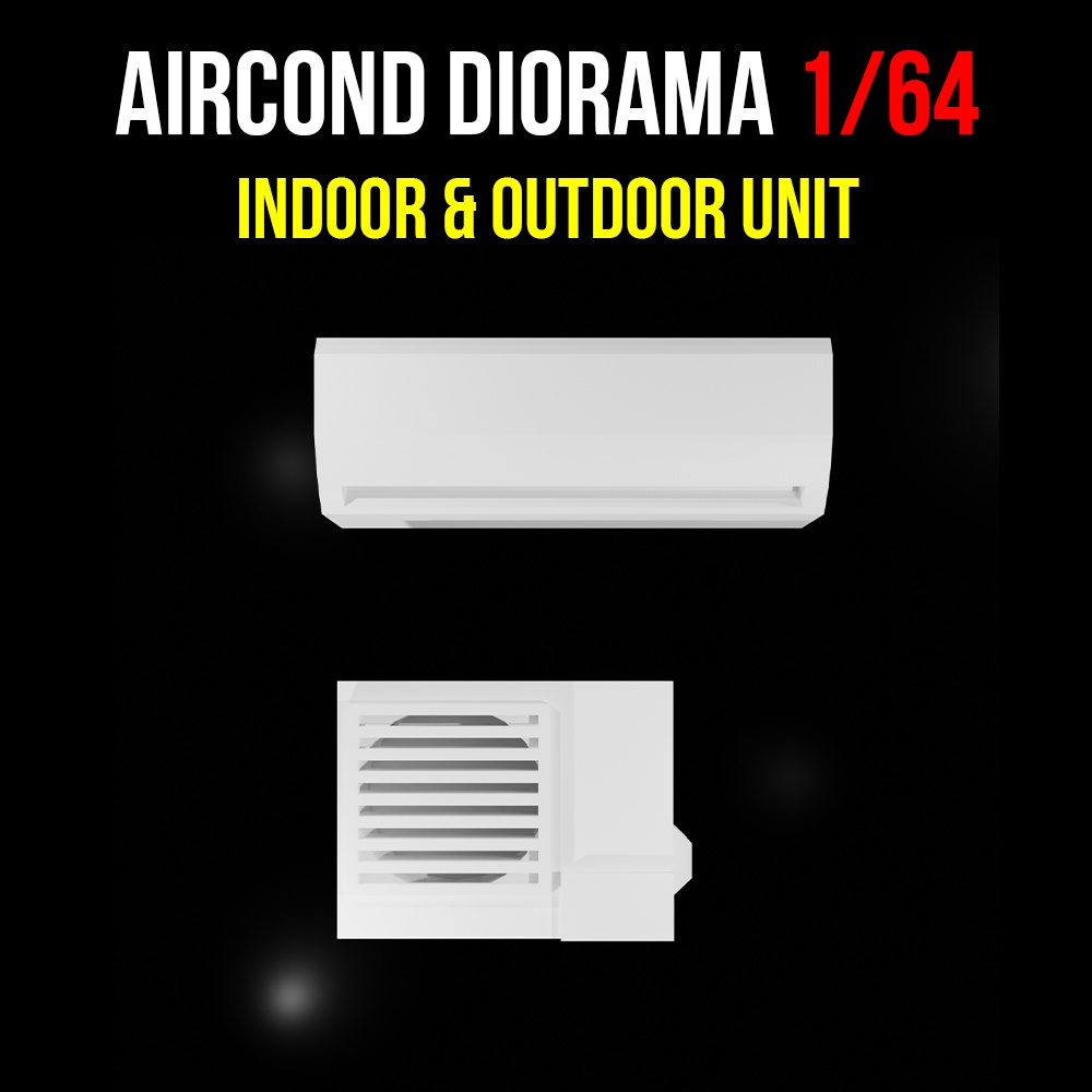 Aircond Indoor Outdoor Compressor Unit AC Air Conditioning 1/64 Diorama ...