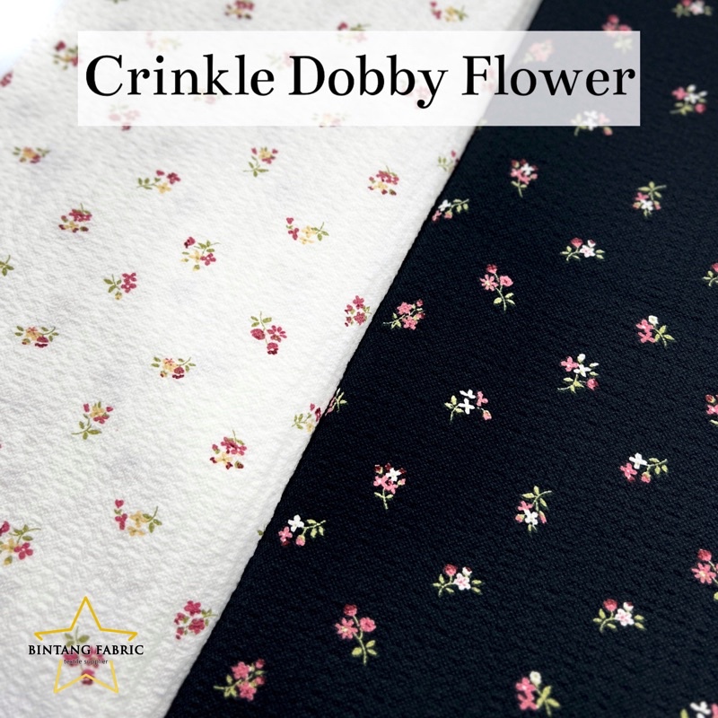 0.5 meter Crinkle Dobby Flower Fabric | Shopee Malaysia
