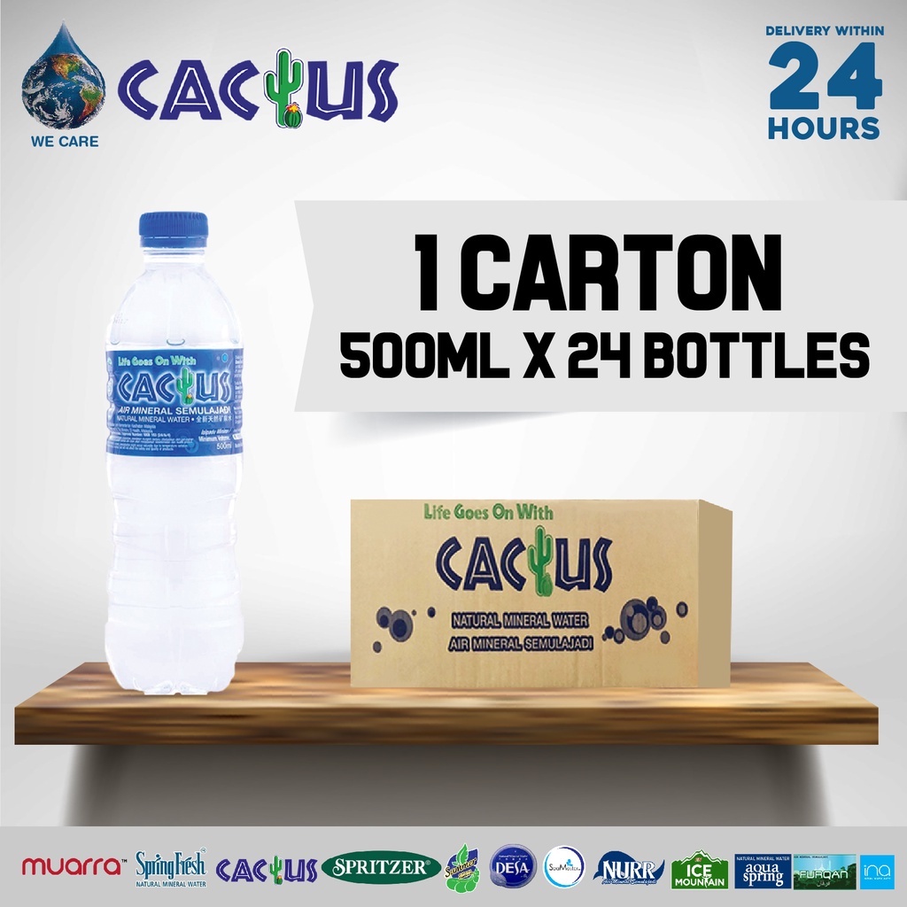CACTUS Mineral Water (500ml x 24 Bottles x 1 Carton) | Shopee Malaysia