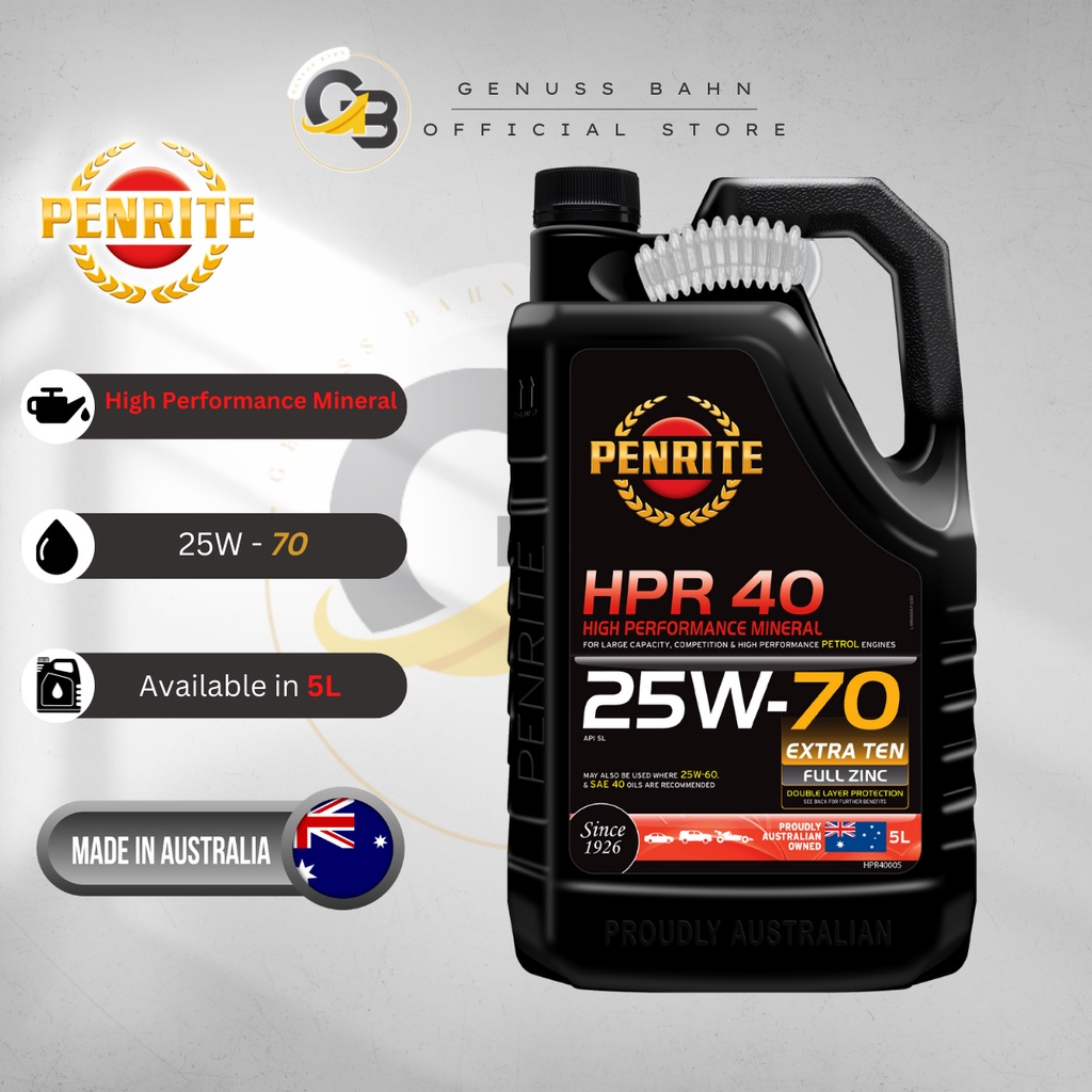 PENRITE HPR 40 25W-70 High Performance Mineral Racing Engine Oil (5L) | Shopee Malaysia