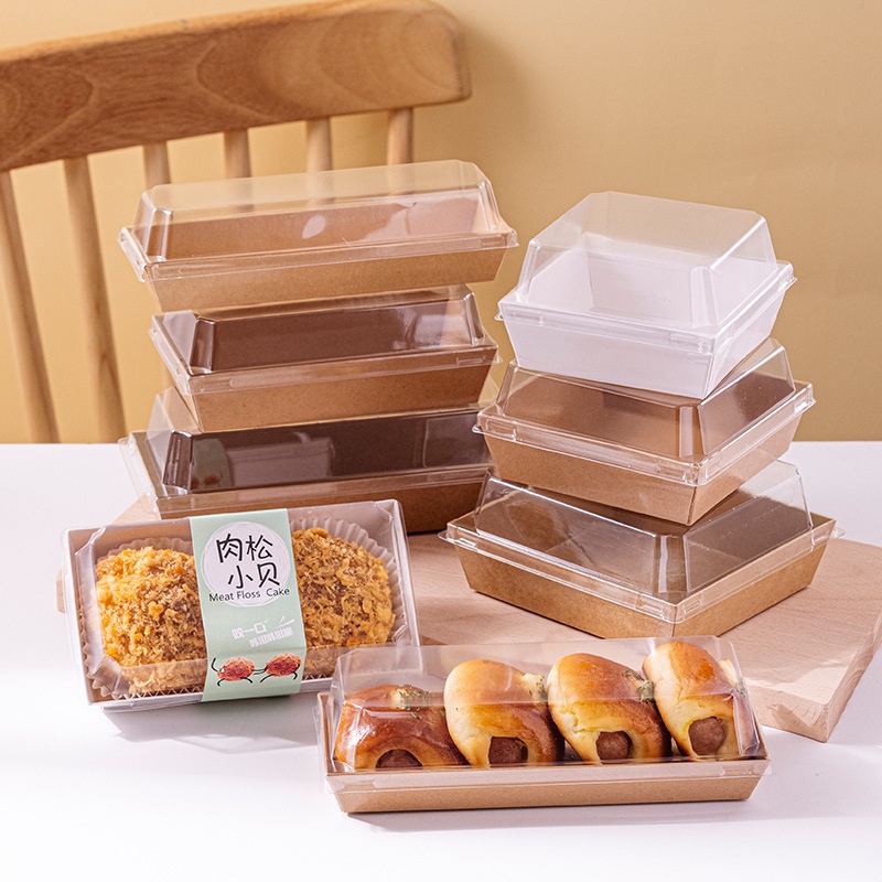 Sandwich Box With Lid Kraft Sushi Tray Cake Box Hot Dog Box肉松小贝三明治包装盒雪媚 ...