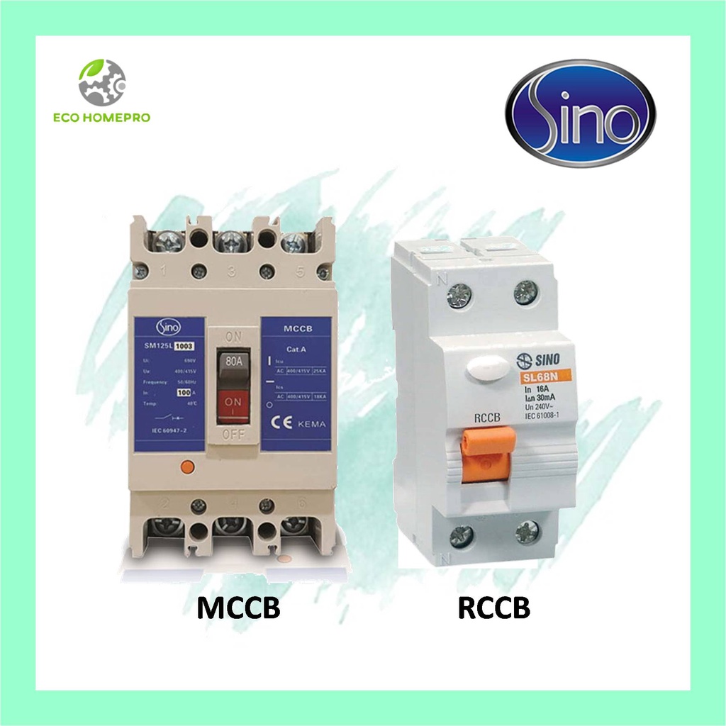 Sino 63A 3 Pole 25KA MCCB/ 63A 2 Pole 300MA RCCB | Shopee Malaysia