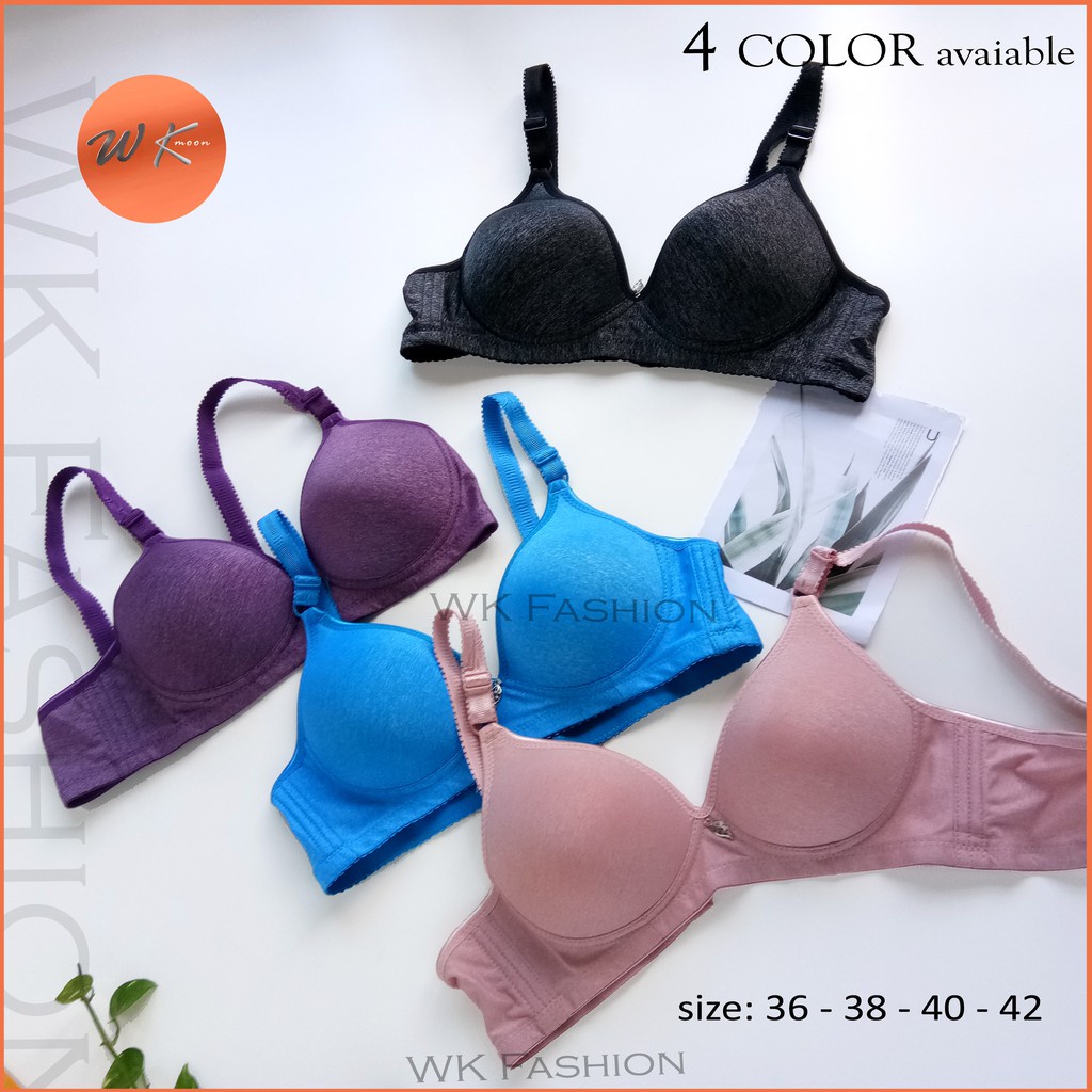 Women Daily Basic Bra no wired Full Cup Bra (3 Hook) / B cup Bra / Baju ...