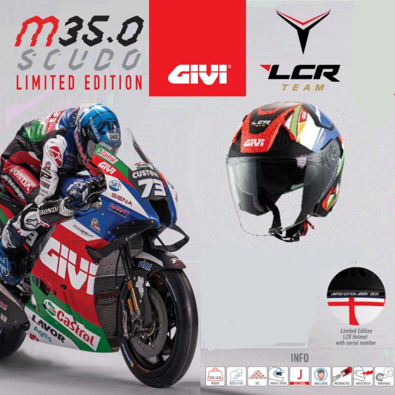 ‼️LIMITED EDITION‼️ GIVI M35.0 HELMET(LCR TEAM)+FREE RIDING MASK ...