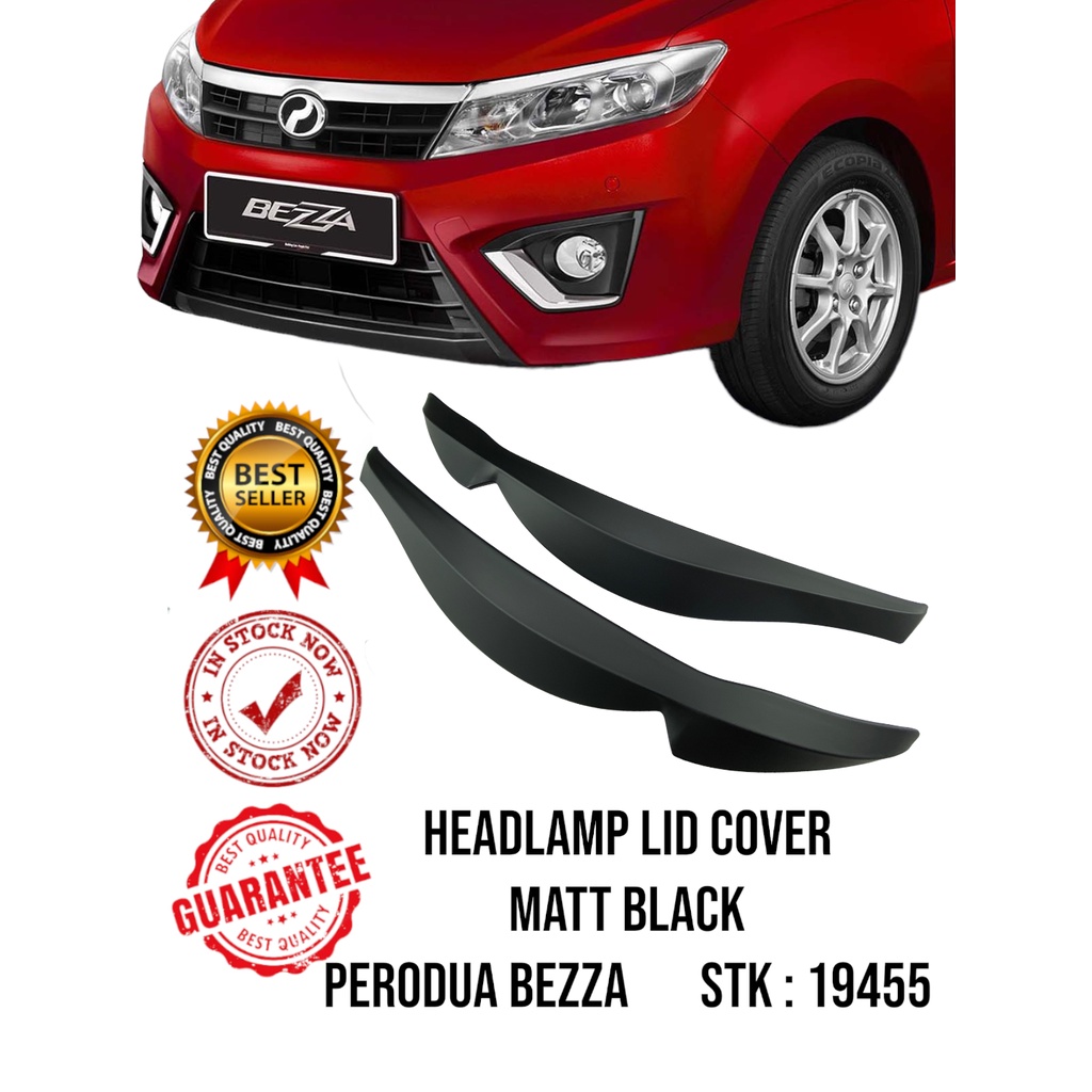HEAD LAMP LID COVER PERODUA BEZZA (MATT BLACK) (2 PCS) | Shopee Malaysia
