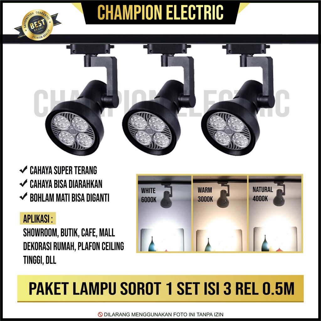 Package of 3 Sets of LED Spotlight Spotlight Spotlight Rail Ceiling ...