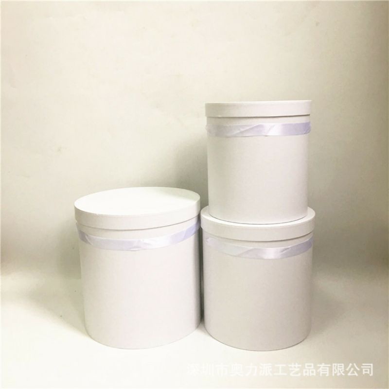 XL Extra Large White Cylinder Gift Box Flower Box Round Shape Box Kotak ...