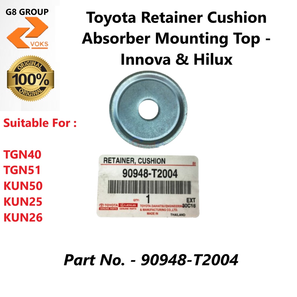 Toyota Retainer Cushion Absorber Mounting Top - Toyota Innova & Hilux ( 90948-T2004 ) | Shopee ...