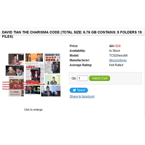 David Tian The Charisma Code (Total size: 6.76 GB Contains: 5 folders 19 files) | Shopee Malaysia