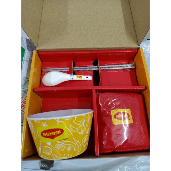 Maggi bowl set(bowl,spoon, chopstick and towel) | Shopee Malaysia